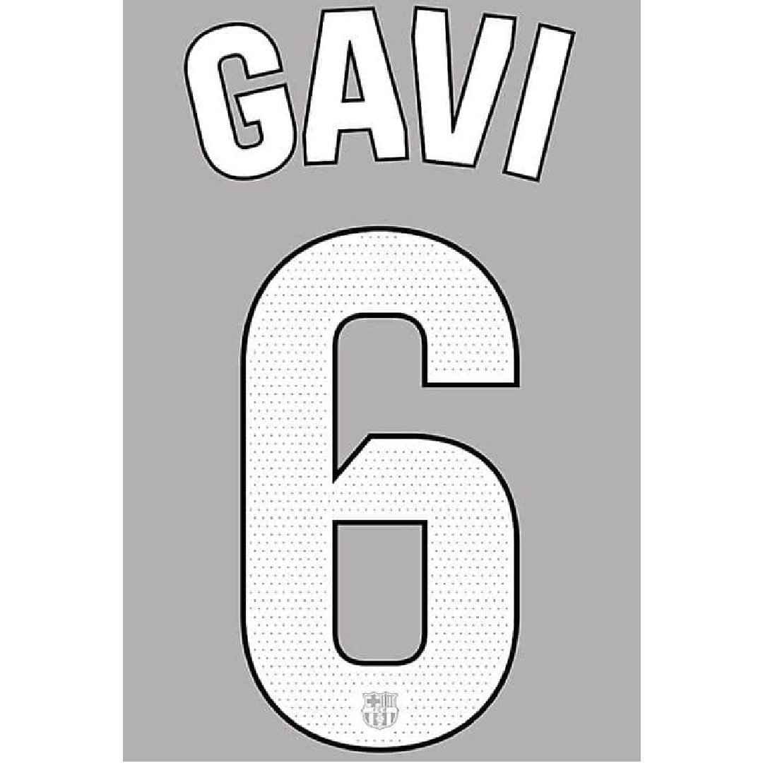 FC Barcelona Gavi Home Name and Number Set 23/24 - Niky's Sports