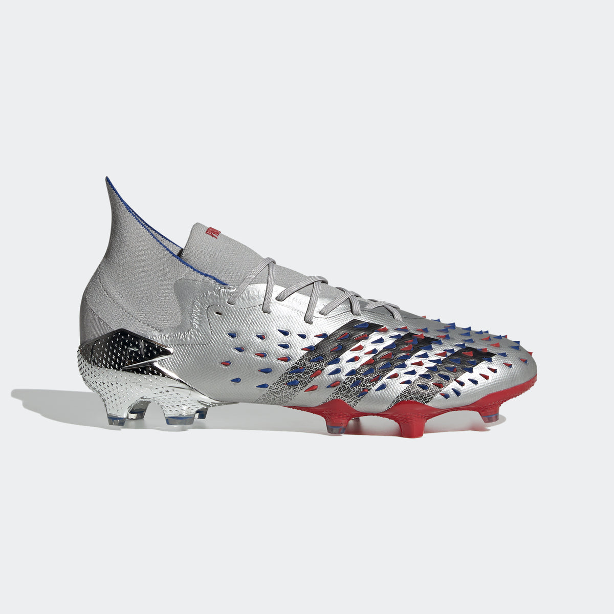 Predator Freak.1 FG Cleats - Silver Metallic/Core Black/Royal Blue ...
