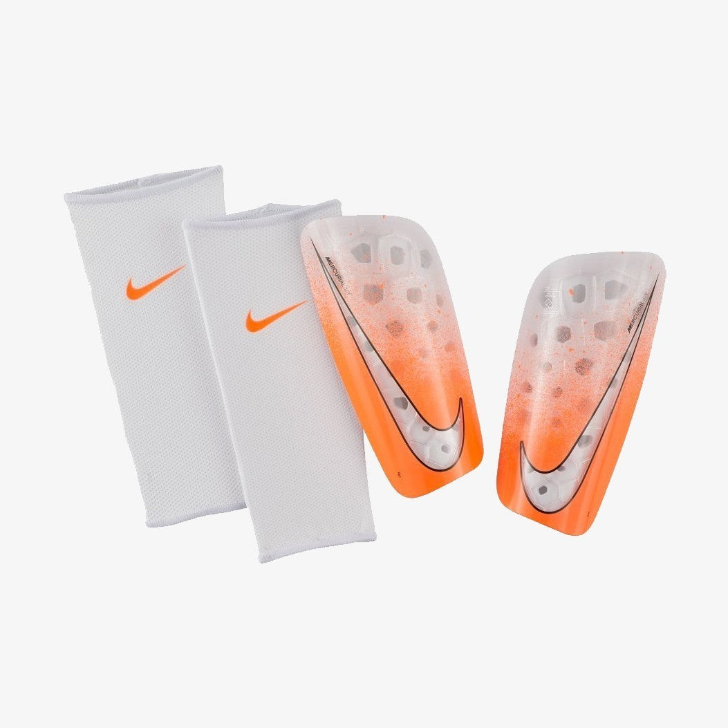 Mercurial Lite Shin Guards - White/Hyper Crimson - Niky's Sports